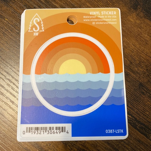 Design | Beachy Waves With Rainbow Sunset Vinyl Sticker | Poshmark